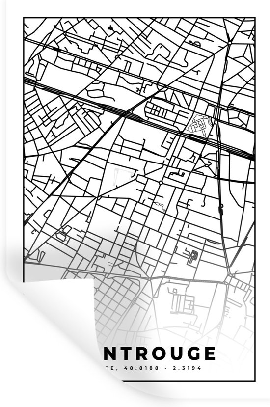 Stickers muraux - Plan de ville - Carte - Montrouge - Carte - France ...