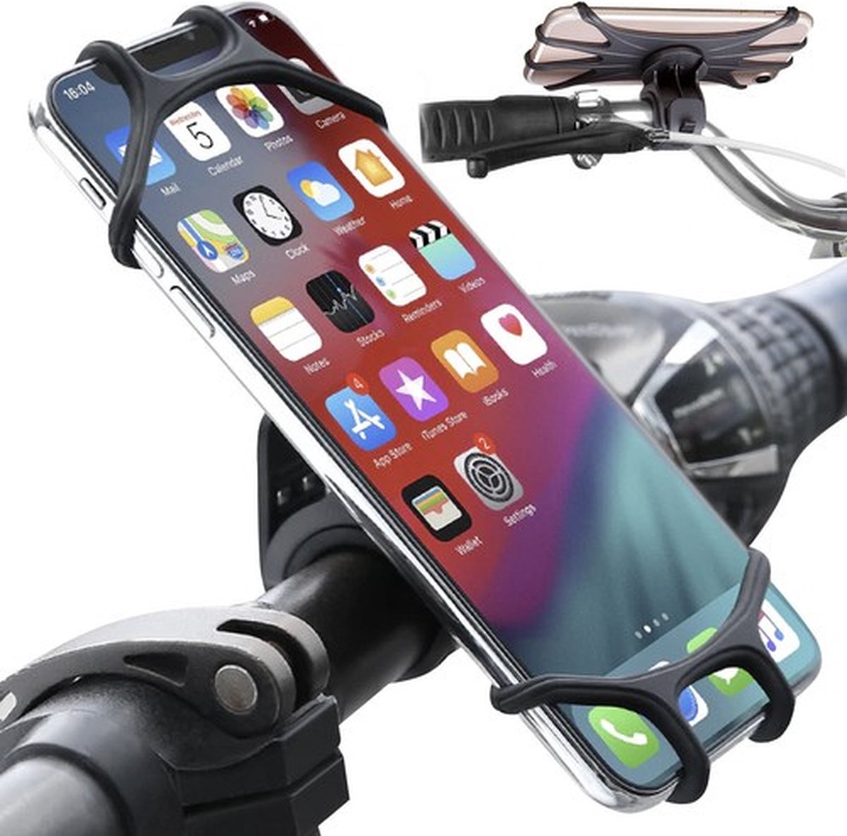 Telefoonhouder Fiets Universeel - 360 Draaibaar Telefoon Houder Fiets ...