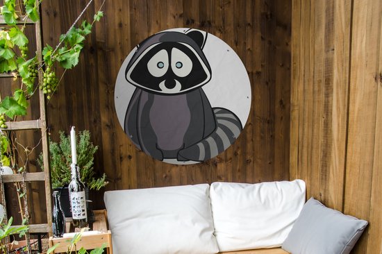 Tuincirkel Cartoonachtige illustratie van een wasbeer - 90x90 cm ...