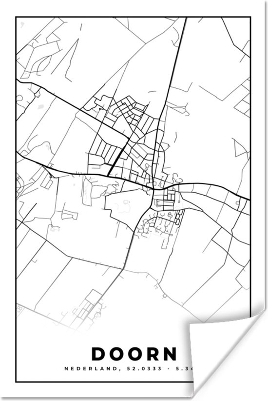 Poster Plattegrond - Doorn - Kaart - Stadskaart - 20x30 cm | bol