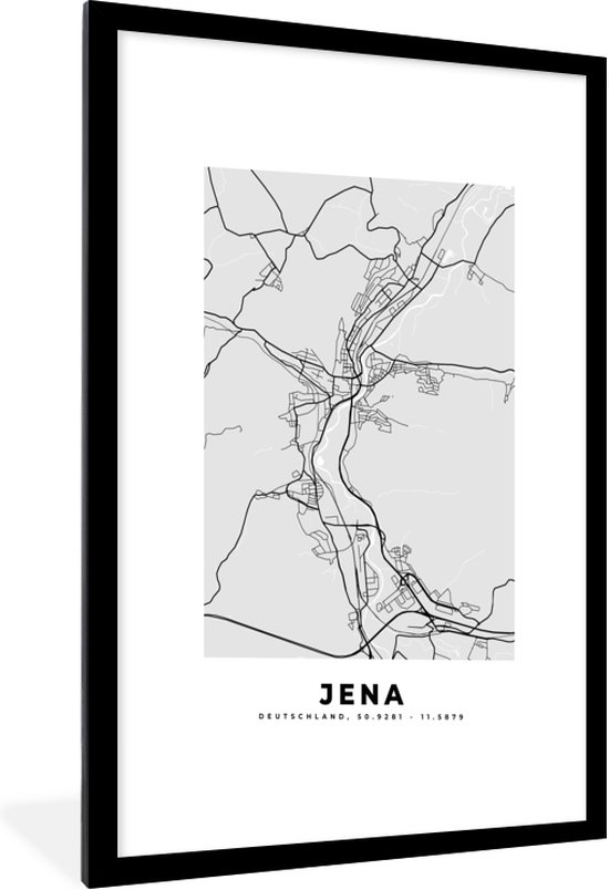 Fotolijst incl. Poster - Stadskaart - Duitsland - Plattegrond - Jena ...