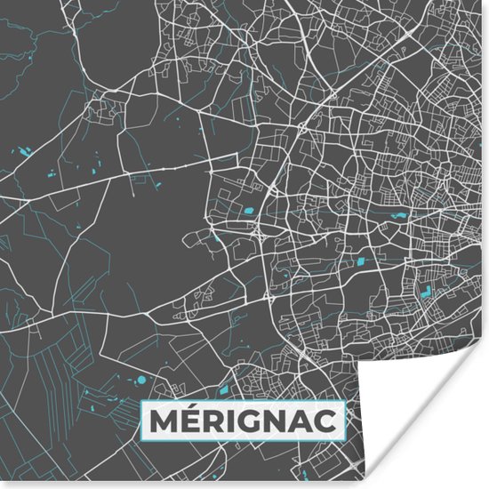Affiche Mérignac - France - Carte - Plan - Plan de ville - 30x30 cm ...