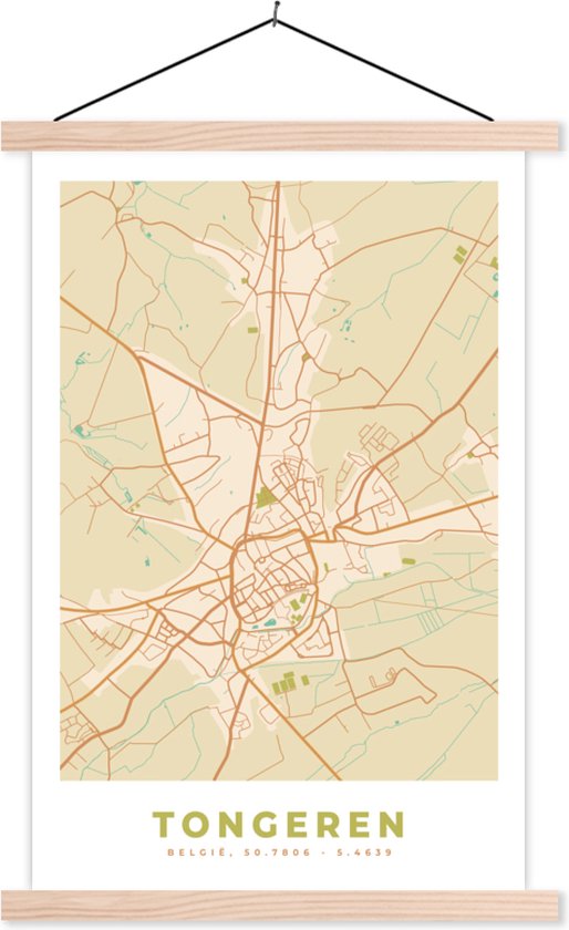 Posterhanger incl. Poster - Schoolplaat - Kaart - Vintage - Tongeren ...