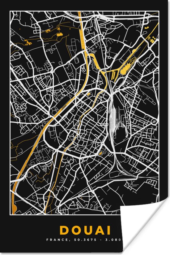 Affiche Carte - Carte - Douai - France - Plan de la ville - 20x30 cm | bol