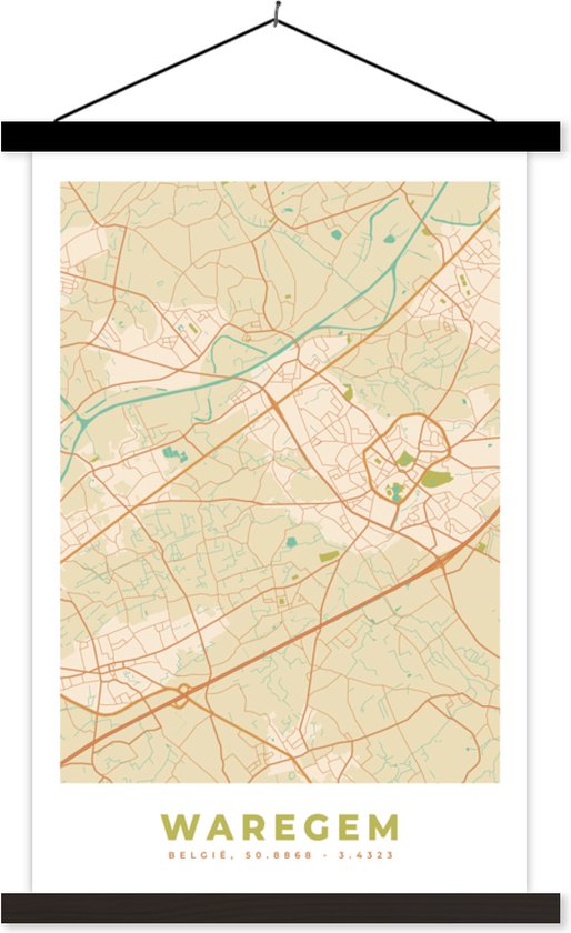 Posterhanger incl. Poster - Schoolplaat - Kaart - Plattegrond - Vintage ...