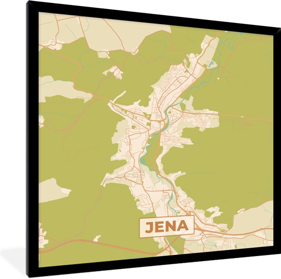 Fotolijst incl. Poster - Plattegrond - Jena - Kaart - Stadskaart ...