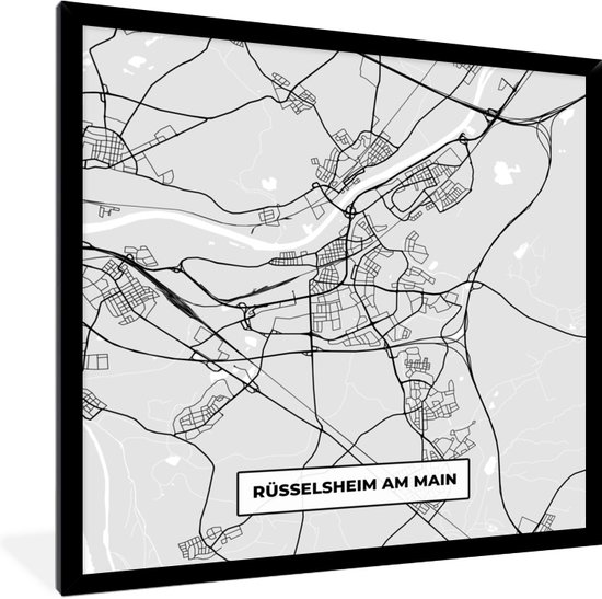 Fotolijst incl. Poster - Kaart - Rüsselsheim Am Main - Duitsland ...