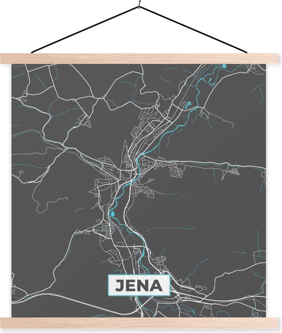 Posterhanger incl. Poster - Schoolplaat - Plattegrond – Jena – Blauw ...