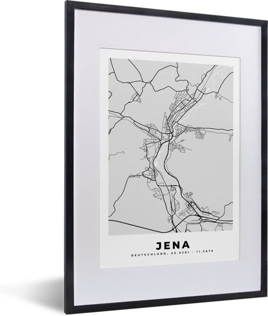 Fotolijst incl. Poster - Stadskaart - Duitsland - Plattegrond - Jena ...