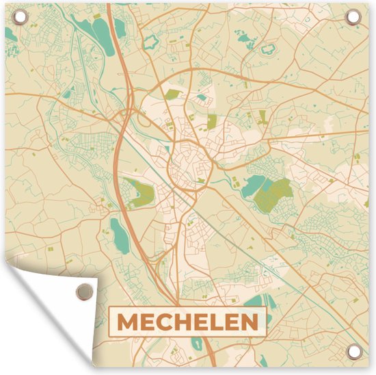 Tuinposters België - Kaart - Mechelen - Stadskaart - Plattegrond ...
