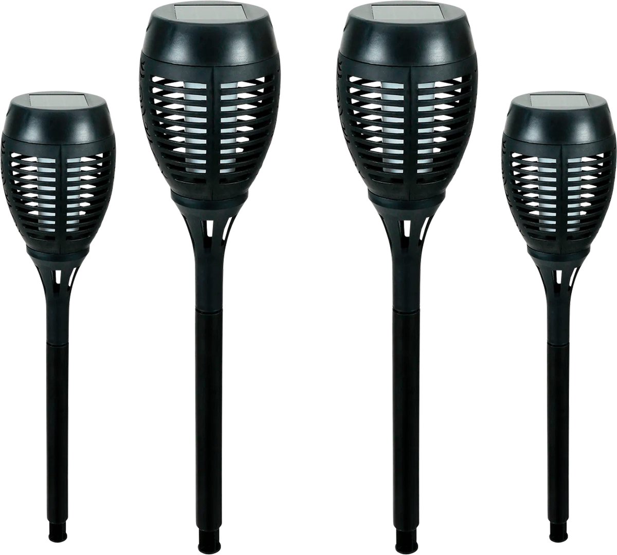 Solarlamp - Set van 4 - Solarlamp tuinfakkel - Solarlamp buiten ...