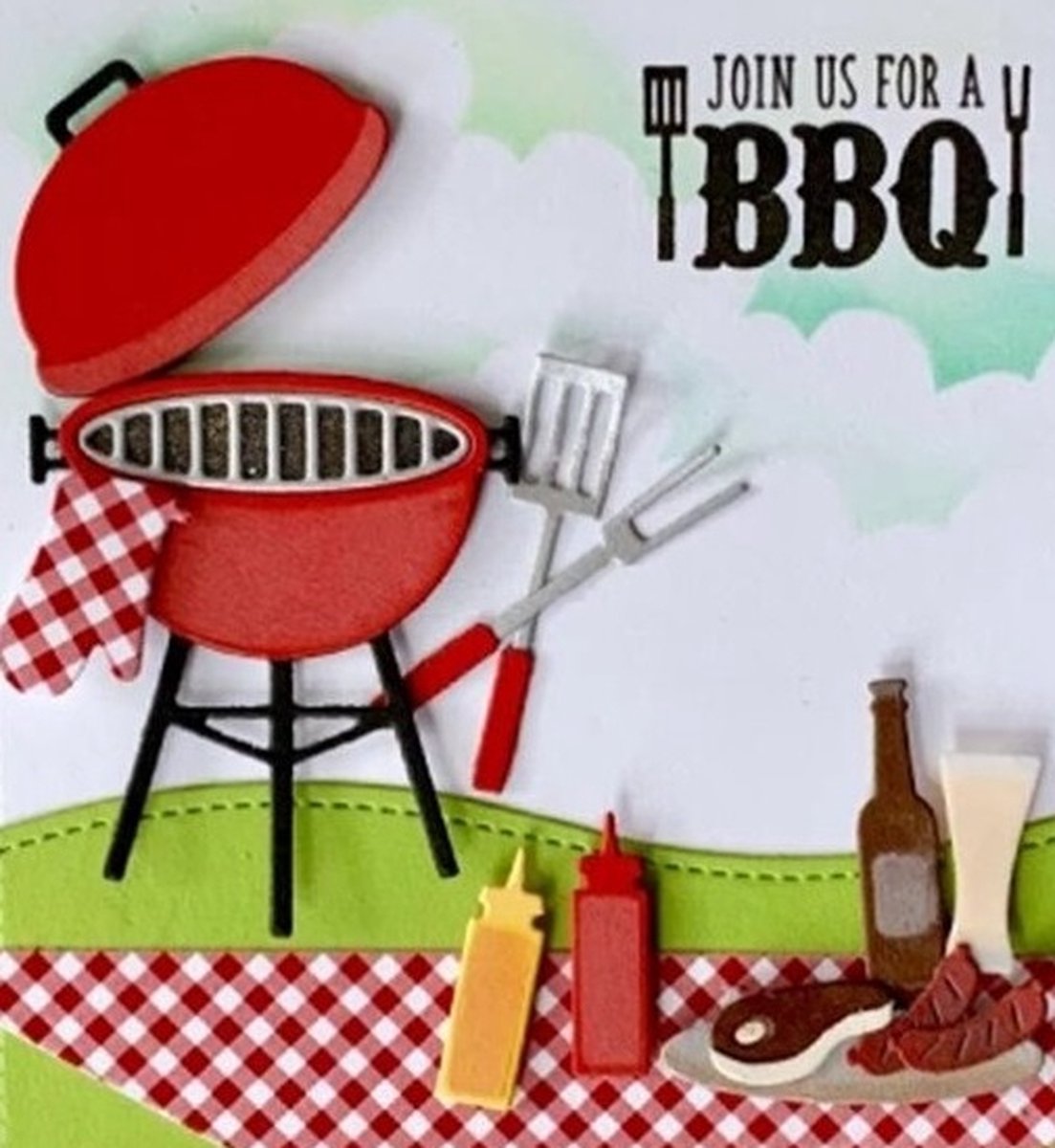 Metalen snijmal - barbecue - barbeque - bbq - embossing - kaarten maken ...