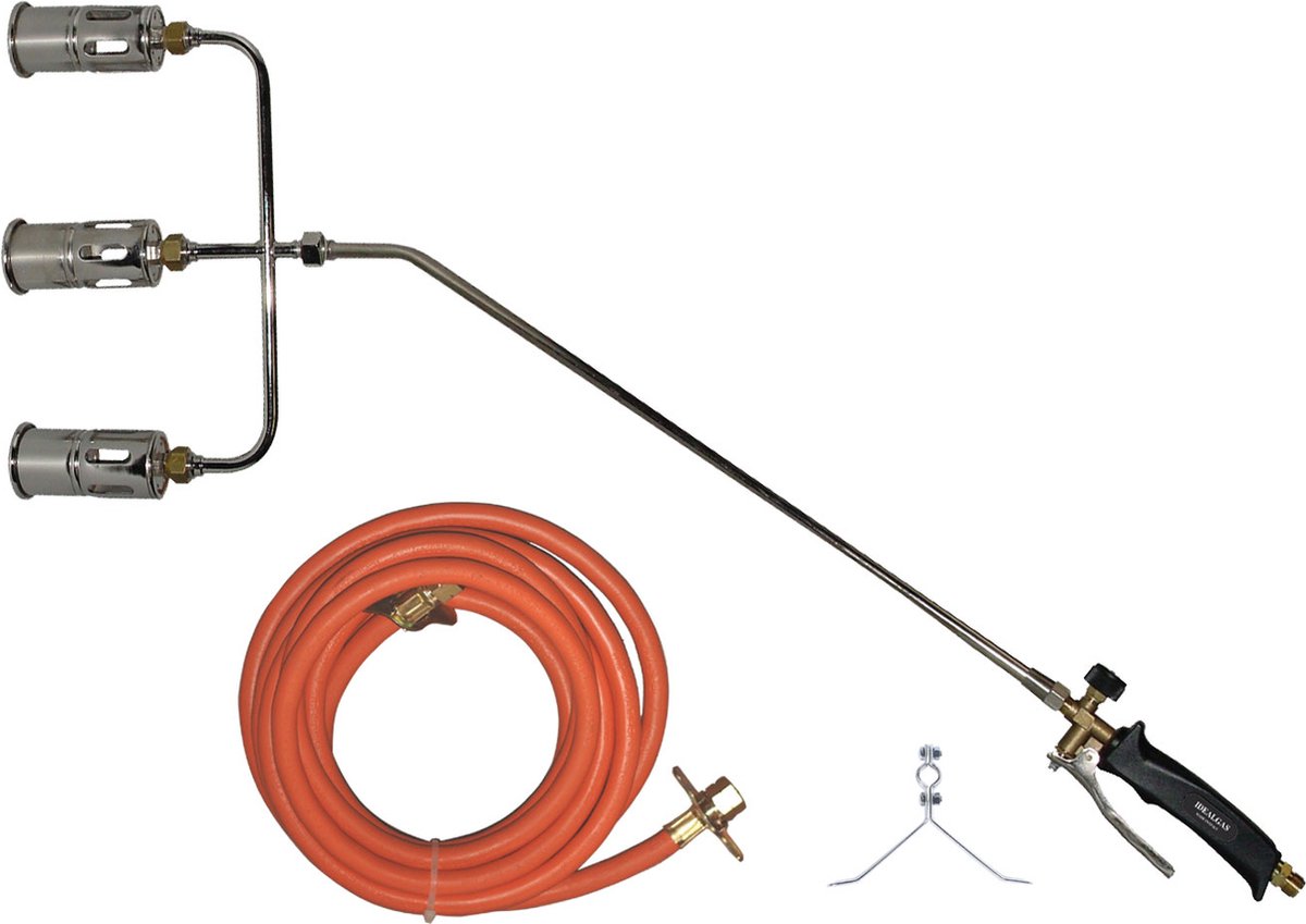 Gasbrander - 3 Koppige dakbrander - Onkruidbrander met 5 meter slang ...