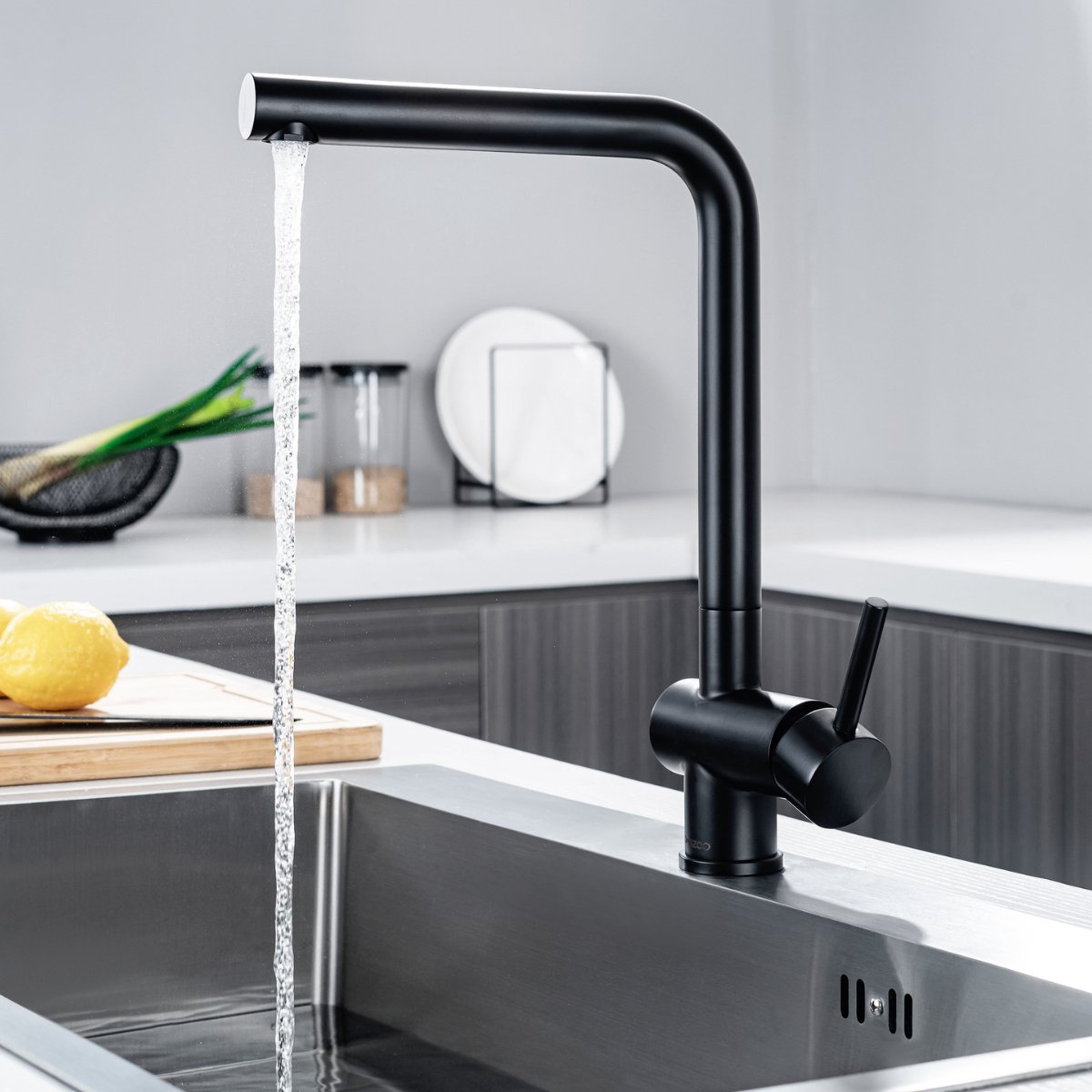 LOMAZOO Keukenkraan Zwart - Mengkraan - Kraan Keuken KINGSTON | bol.com