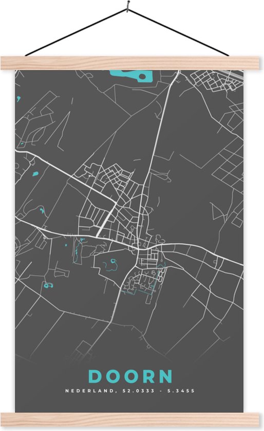 Posterhanger incl. Poster - Schoolplaat - Plattegrond - Kaart - Doorn ...