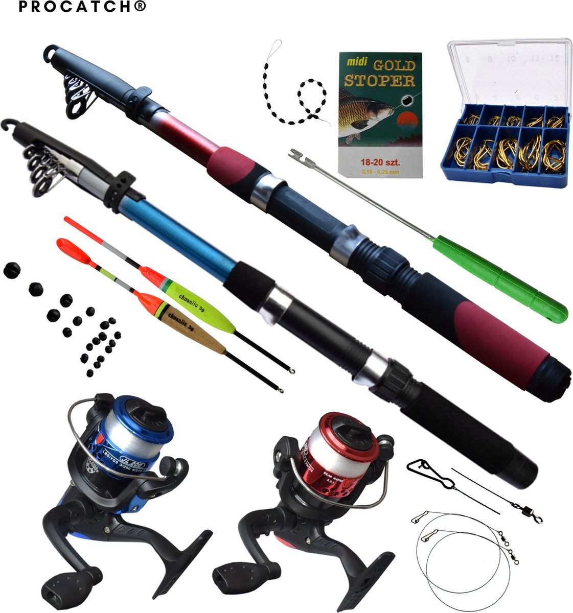 ProCatch® Z151 | Hengelset - Vishengel set compleet - Werphengel - Vissen - 2 hengels... | bol.com