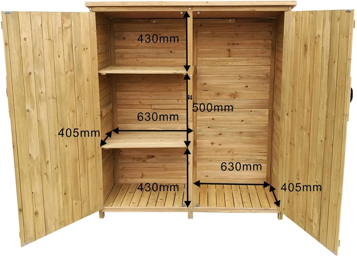 Wildanger tuinhuis tuinkast 2 deurs 135x50x154cm mm vurenhout bitumen ...