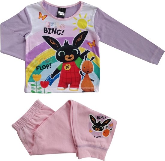 Bing pyjama - maat 86/92 - Hello Bing pyama - paars / roze | bol