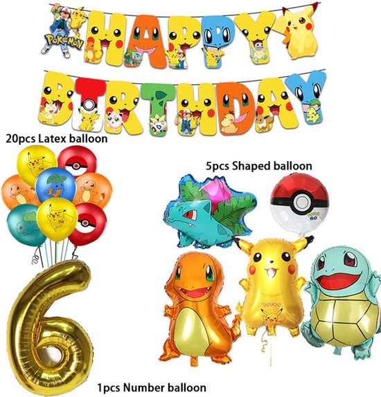Pokemon Feestversiering – Pokemon Feestpakket – 27 stuks – Pokémon ...