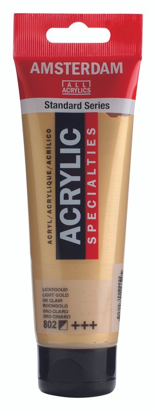 Amsterdam Acrylverf - Gouden Acrylverf - 802 Licht Goud - Acrylic Paint ...