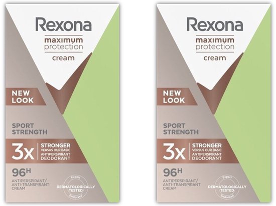 Rexona Deo Creme - Maximum Protection Sport Strength - 2 x 45 ml | bol
