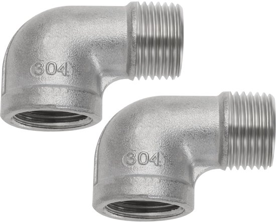 2 Stks 304 Rvs 90 Graden Elleboog Connectors 1/2 "BSP Draad Elleboog ...