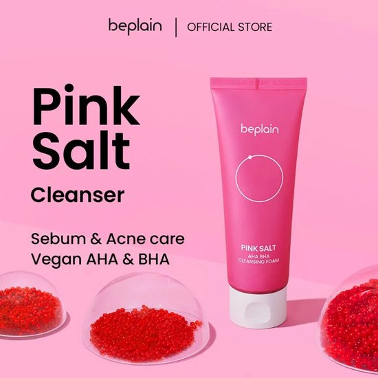 beplain Pink Salt AHA/BHA Cleanser – Tegen Talg & Onzuiverheden ...