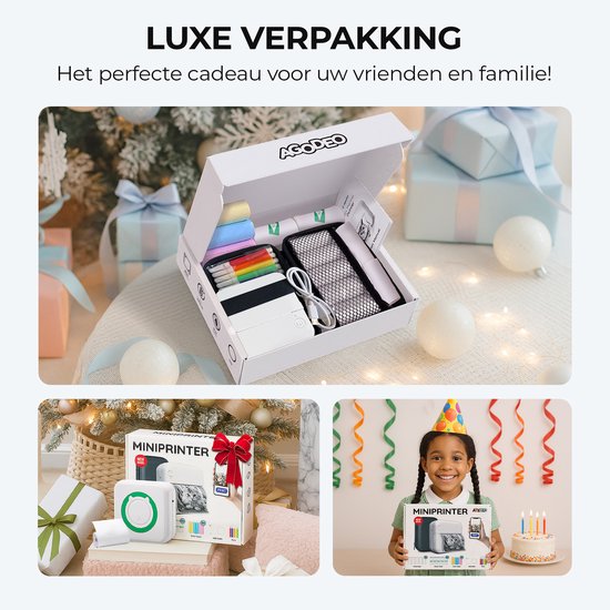 Agodeo Mini Printer - 300 DPI - Pocket Printer - Fotoprinter voor ...