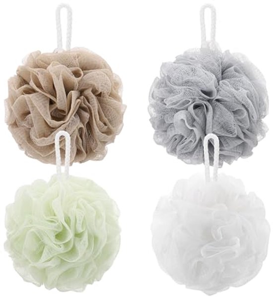 4-pack Mesh Douche Sponsen voor Exfoliatie - Zijdezachte Lichaam Loofah ...