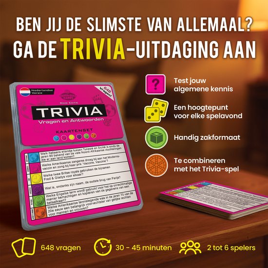 Triviant Vragen Aanvulset, Pubquiz, 648 Vraag en Antwoorden - Versie ...