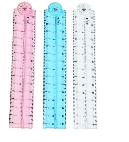 Règle pliante transparente - 30 cm - en plastique - idéale pour l'école ...
