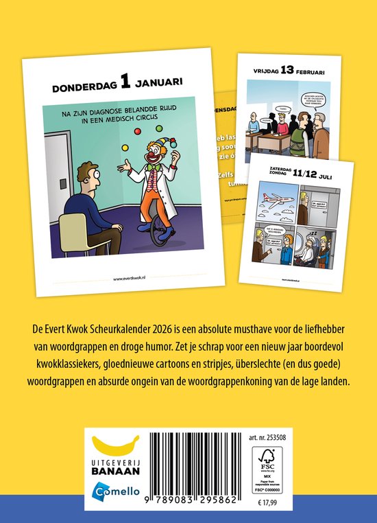Evert Kwok Scheurkalender 2026 - Absurde woordgrappen en droge humor | bol