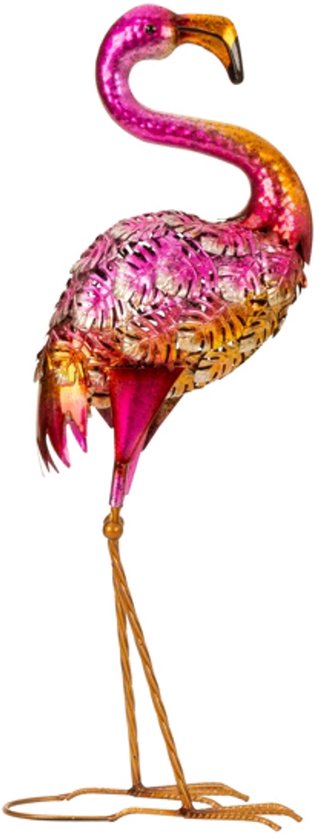 Tuin decoratie Flamingo Metalen flamingo staand h=60cm b=23cm | bol