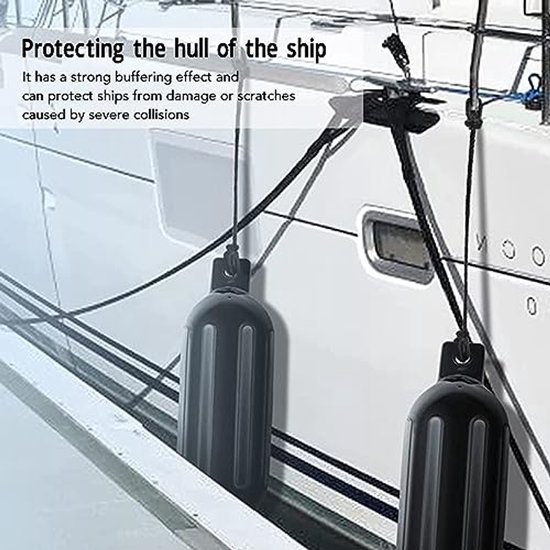 Boat Pads, 2 Pack Inflatable Ribbed Boat Bumpers for Mooring, 4.5 X 16 ...