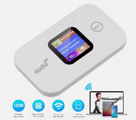 Vitdipy - Draagbare 4G MiFi Router - 150 Mbps - 2100 mAh - Mobiele ...