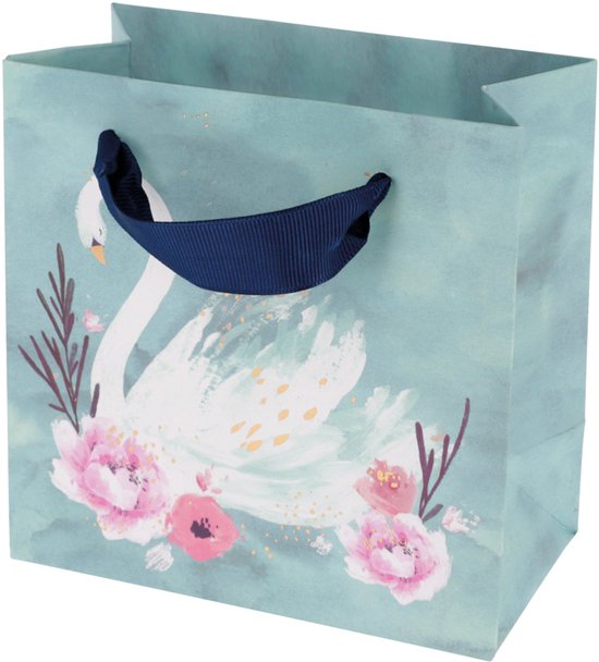 SUSY CARD geschenktas 'Swan lake light blue' | bol