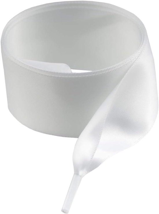 Allecto plus - Satijnen platte schoenveters van 4cm breed - Wit - 150cm ...