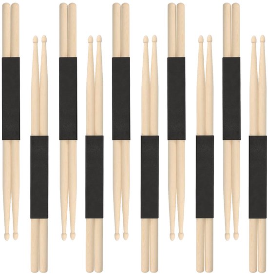 10 Pairs 5A Drum Sticks - Maple Wood - Houten Drum Sticks voor Drummen ...