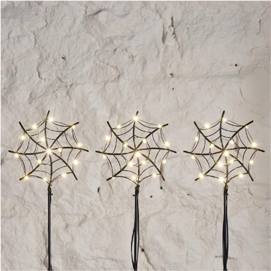 Set Van 3 Halloween Spinnenweb LED Padverlichting - Batterij ...