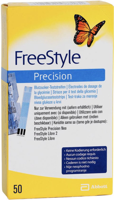 FreeStyle Precision Teststrips 50 stuks – Betrouwbare en nauwkeurige ...