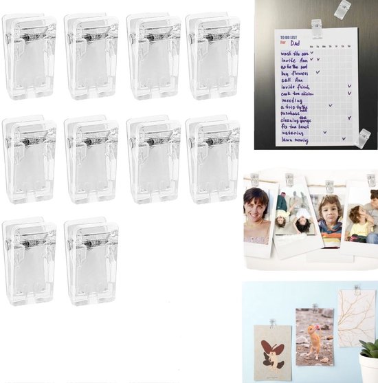 10 hanging clips-file folders-transparent single sided adhesive test ...