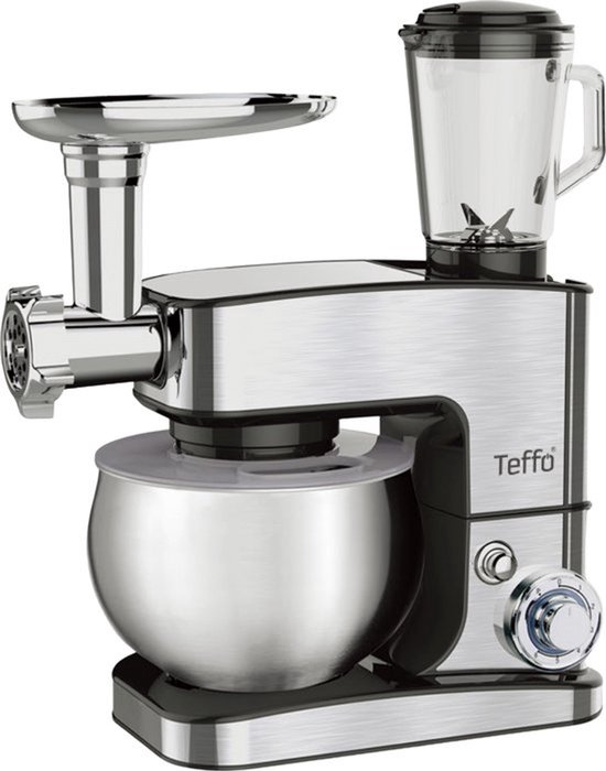 Teffo Stand Mixer Pro - Keukenrobot - 5L - 1300W - Met Gehaktmolen ...