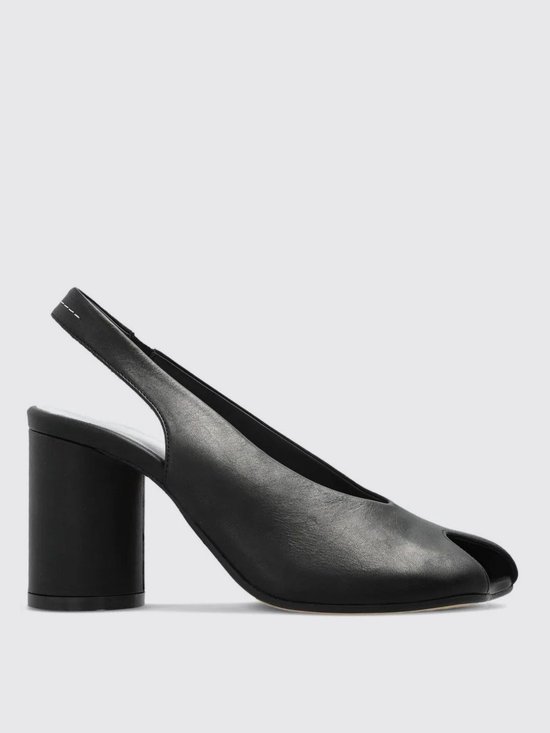 Slingback Peep Toe Leather Pumps Wo - Black Heels | bol