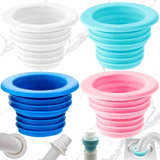 4 Stuks Afdichtplug voor Afvoer en Riool - Effectieve Geurblokkering en ...
