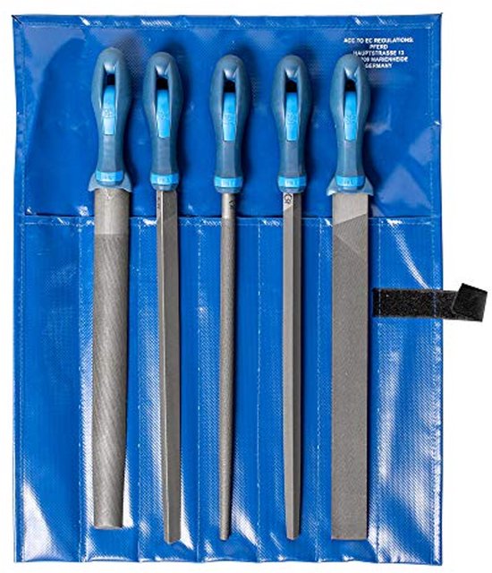 Werkplaatsvijlset met 5 vijlen in pvc-roltas voor universeel gebruik | bol