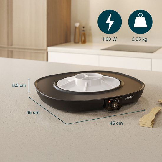 Princess Gourmetstel - Table Chef Pirouette Ø45cm - 103260 - 1100W - 8 ...