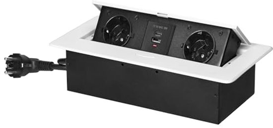 Inbouw Stopcontact met USB-oplader en Vlakke Rand - Meubelcontactdoos ...