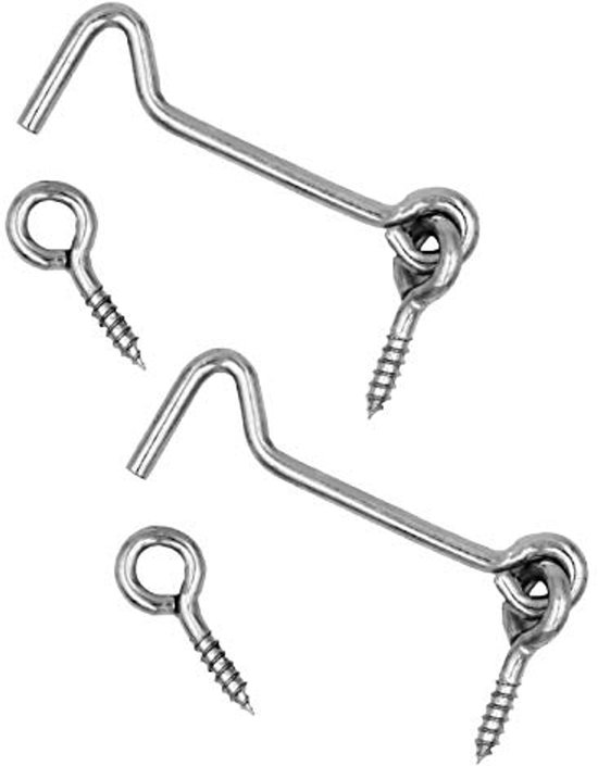 Heavy Duty verzinkt draad poort haak en oog vergrendeling - Pack van 2 ...