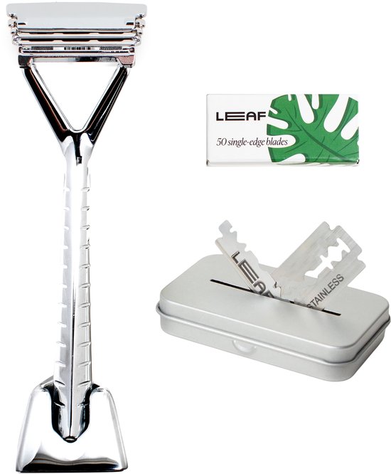 Leaf Shave | The Leaf Razor Chrome | Complete Set | bol