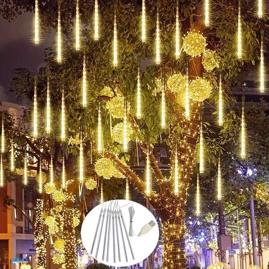 Led-lichtketting - meteoor kerstverlichting 8 buizen 50 cm ...